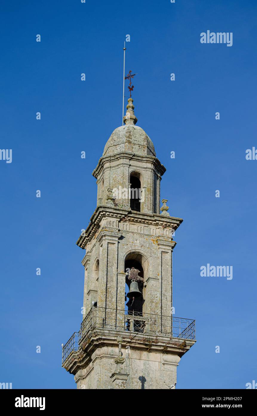 Tower of the baroque church of San Bieito in the town of Allariz ...