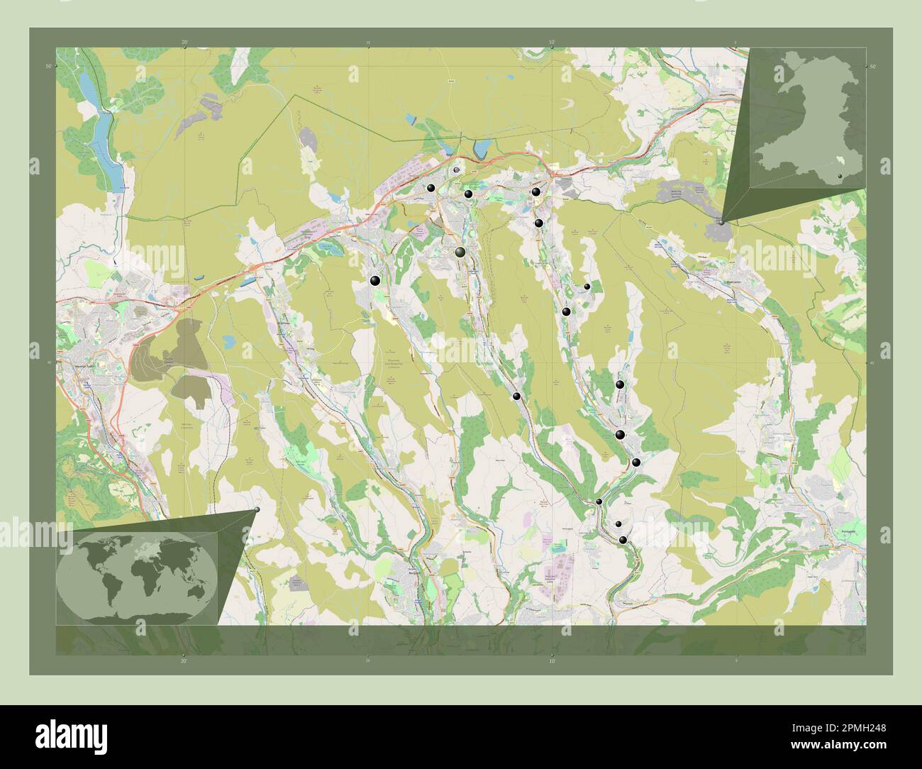 Blaenau Gwent, region of Wales - Great Britain. Open Street Map ...