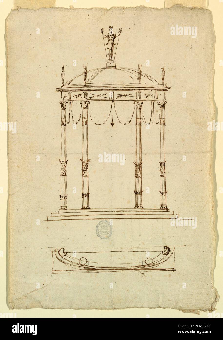Drawing, Design for a Pavilion; Designed by Giuseppe Valadier (Italian ...