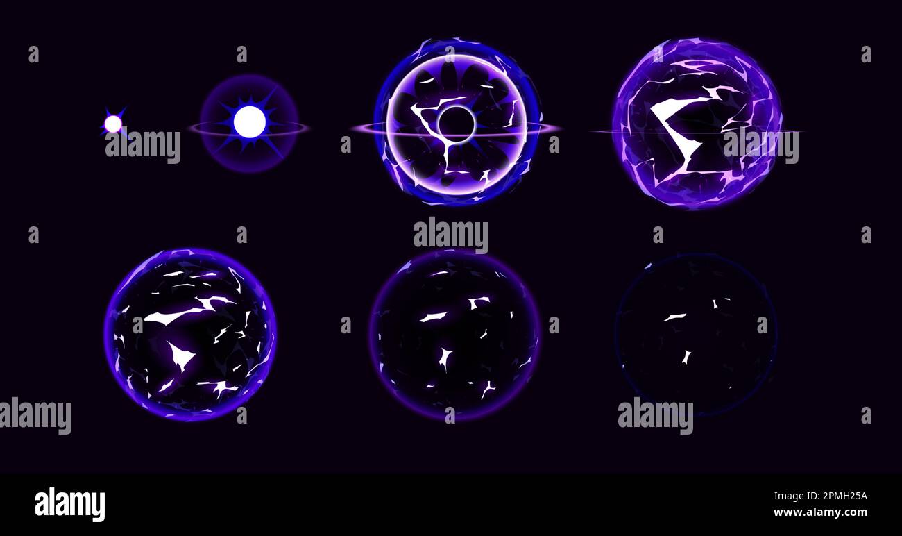 Magic electric lightning ball animation sprite for game vector design ...