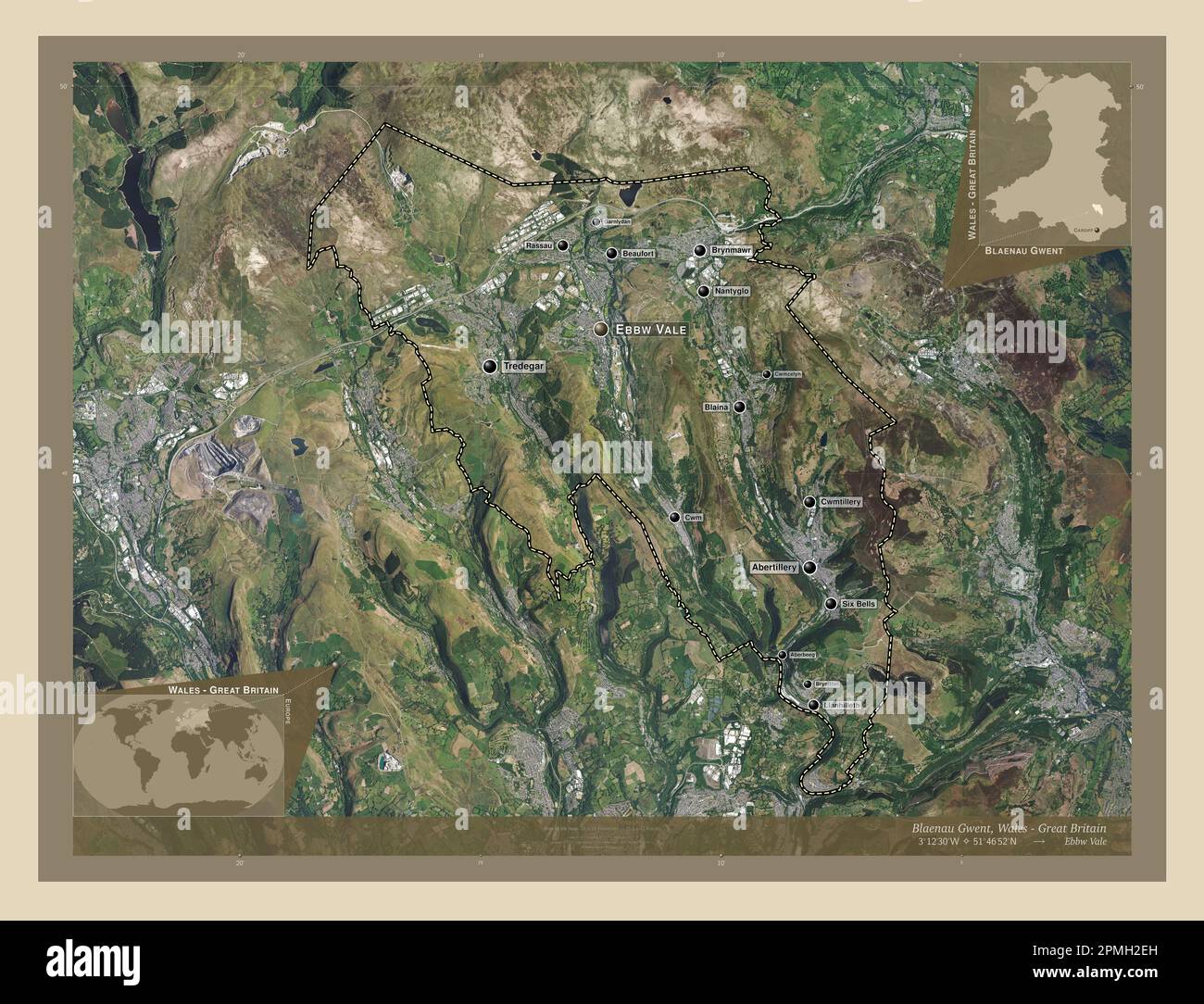 Blaenau Gwent, region of Wales - Great Britain. High resolution ...