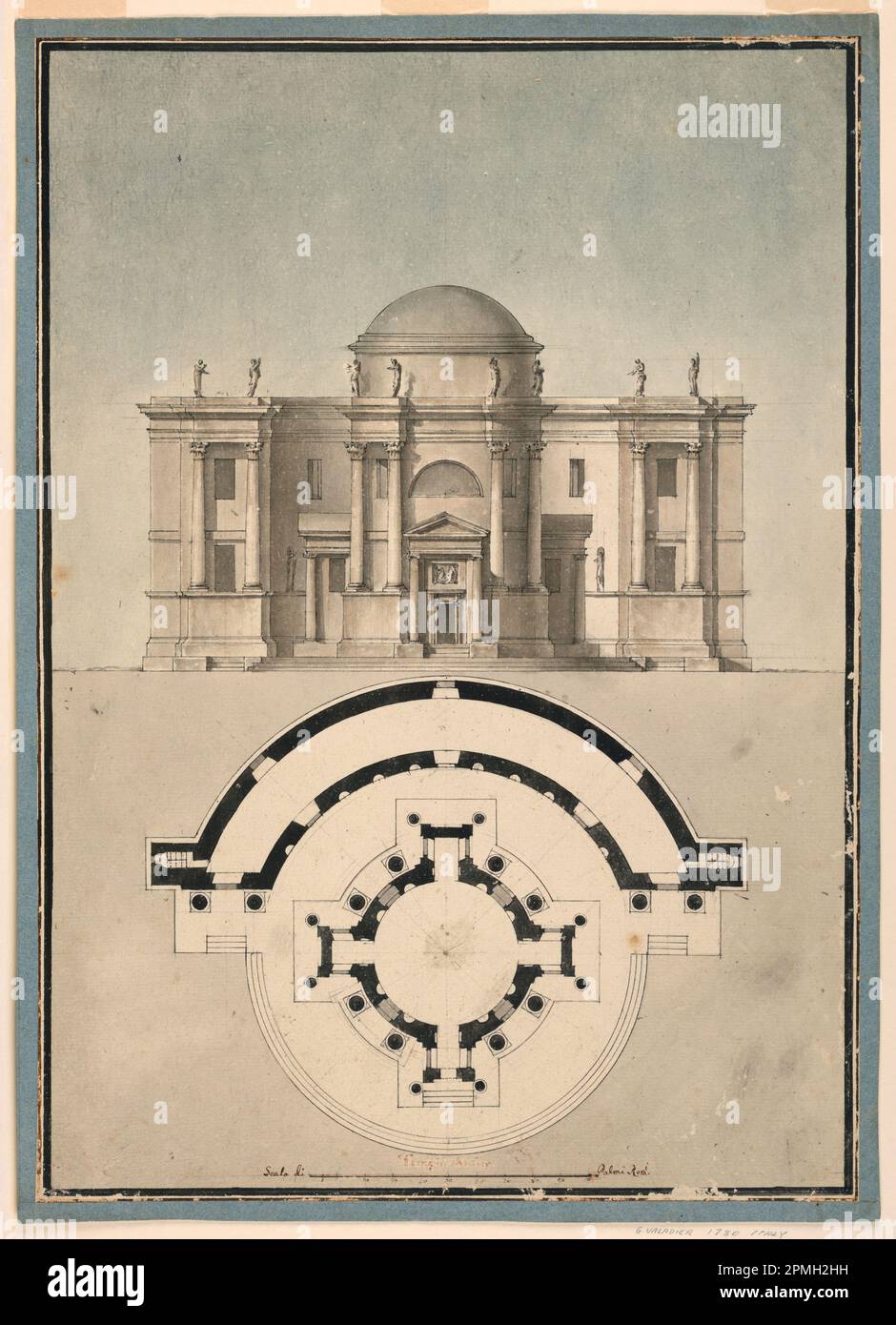 Drawing, Design for a Classical Temple with a Tempietto and ...