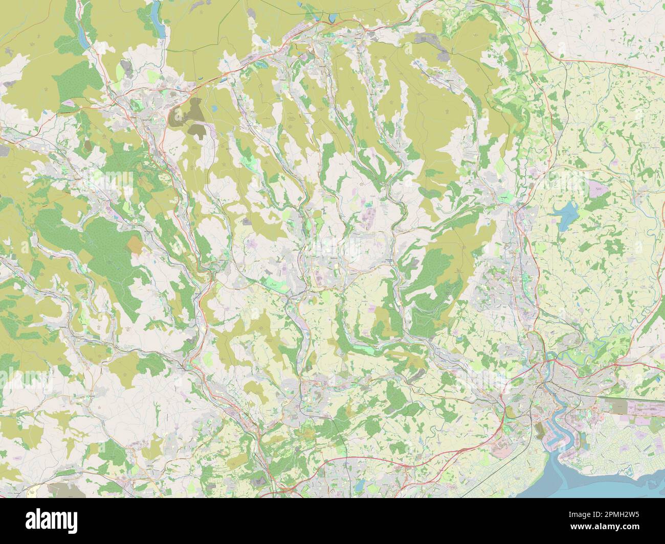 Caerphilly, region of Wales - Great Britain. Open Street Map Stock ...