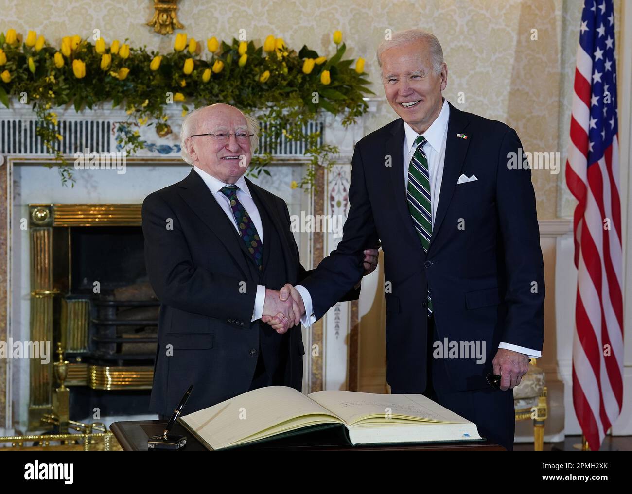 US President Joe Biden with Irish President Michael D Higgins after ...