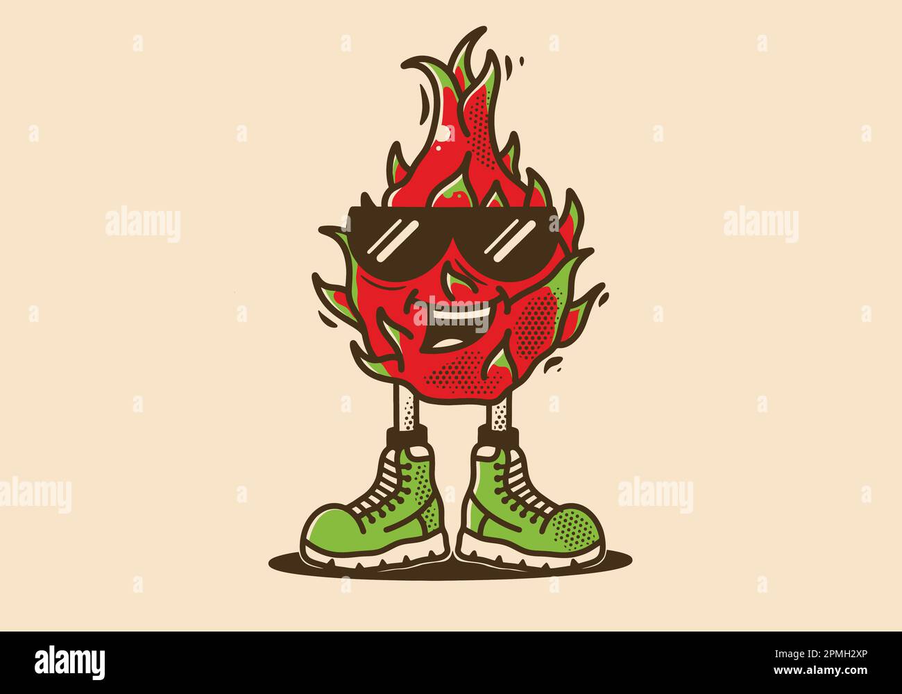 Mascot character illustration design of a dragon fruit with smiling ...