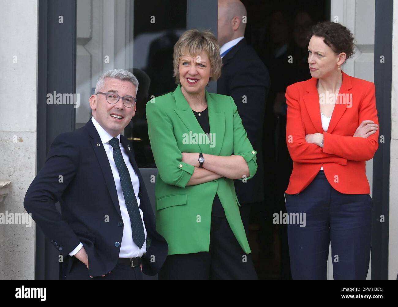 (left to right) Sinn Fein Senator Niall O Donnghaile , Leader of the ...