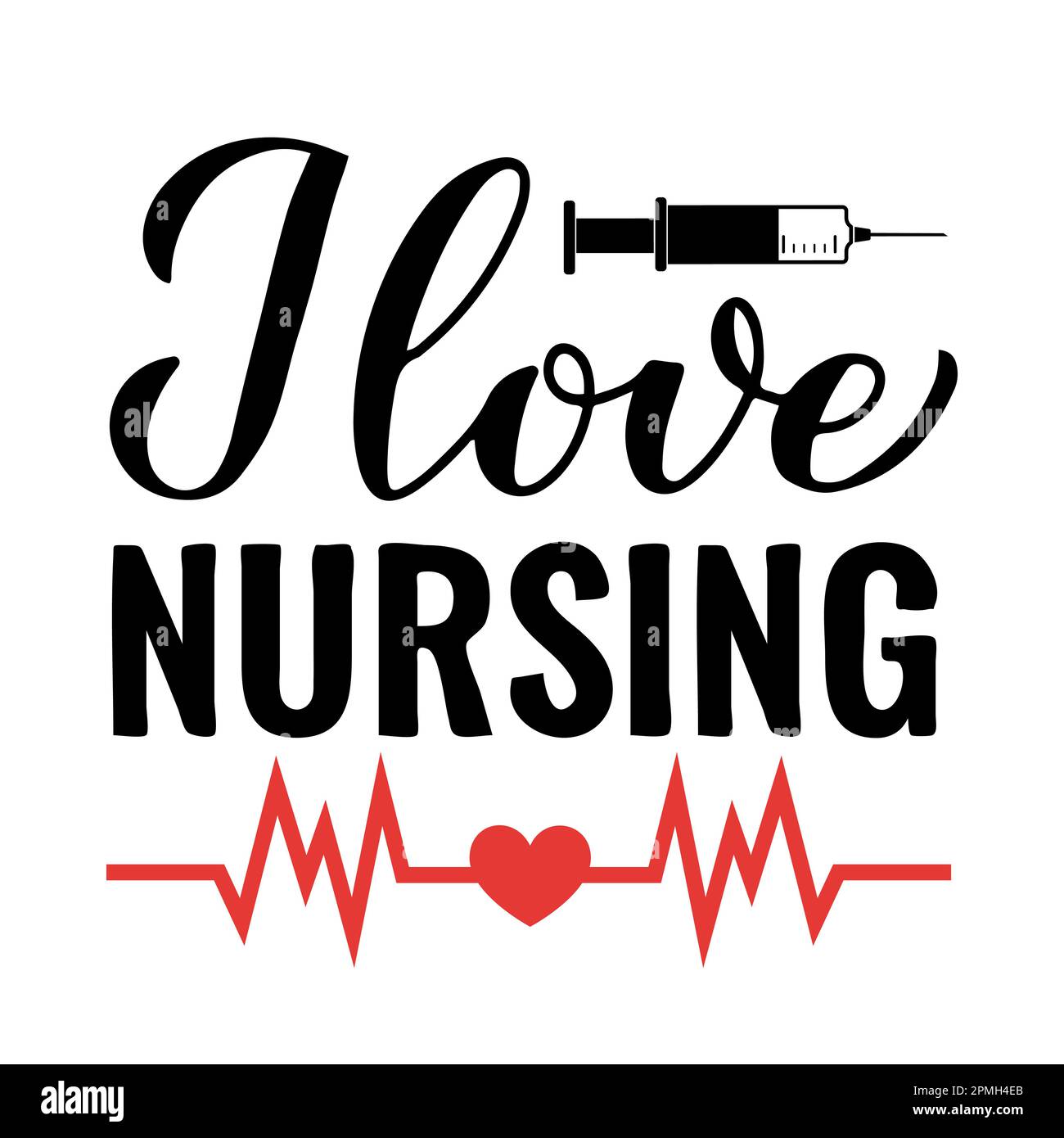 I love nursing calligraphy hand lettering isolated on white. Nurse ...