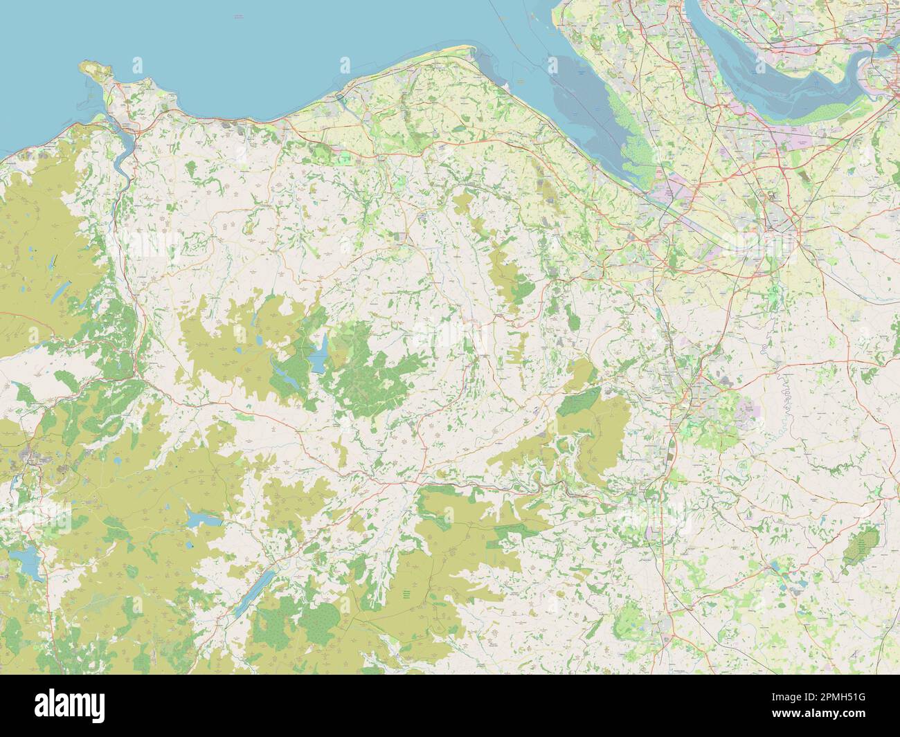 Denbighshire, region of Wales - Great Britain. Open Street Map Stock ...