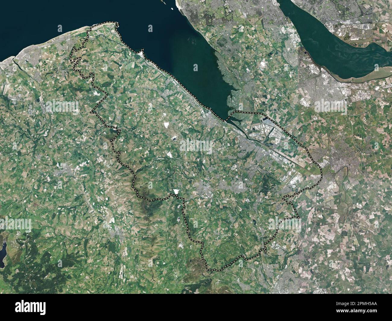 Flintshire, region of Wales - Great Britain. High resolution satellite ...