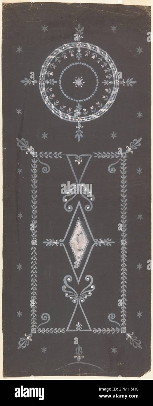 Drawing, Design for Woven Corner with Neoclassical Motifs; France ...