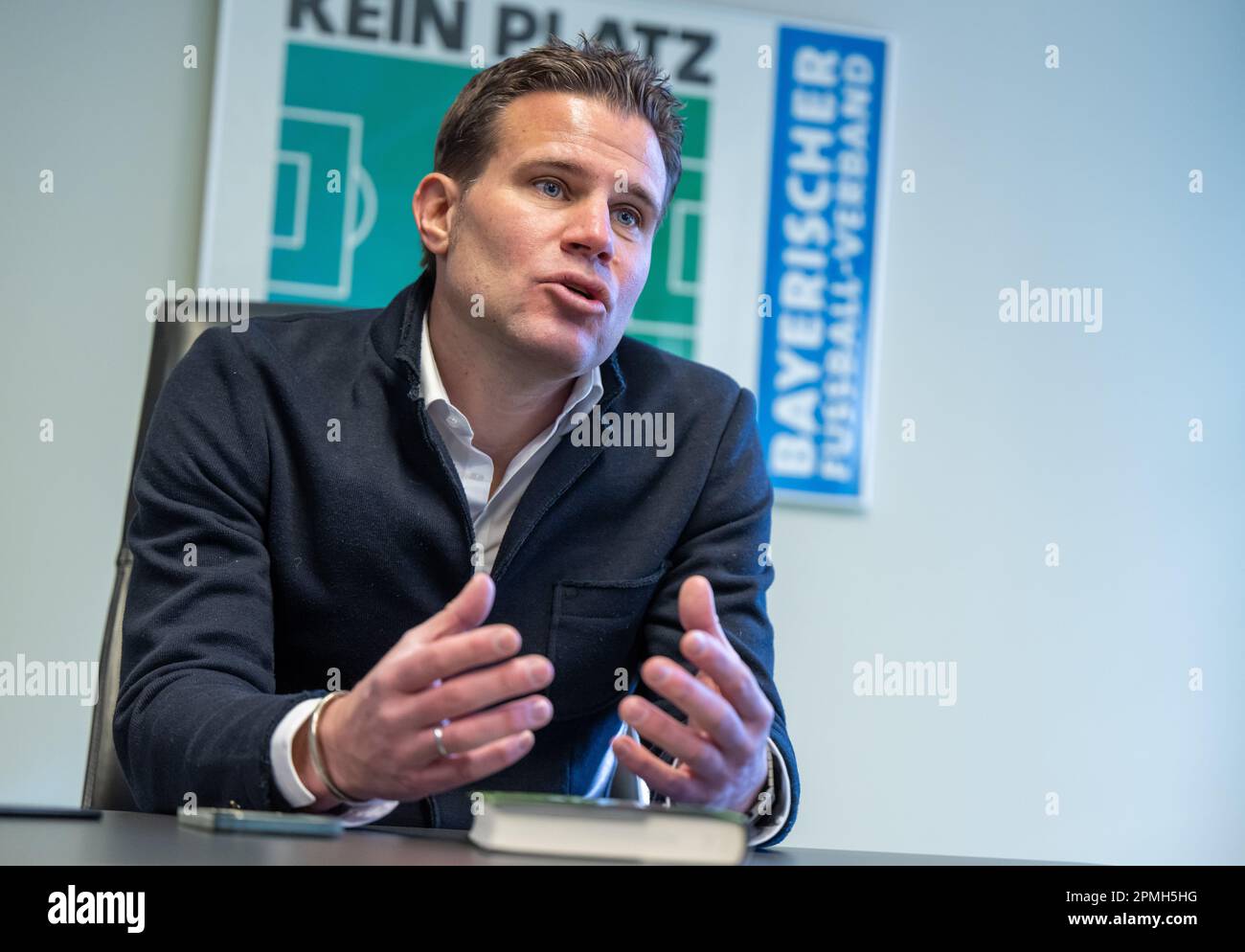 Munich, Germany. 13th Apr, 2023. The referee Felix Brych during an interview with the Deutsche ...