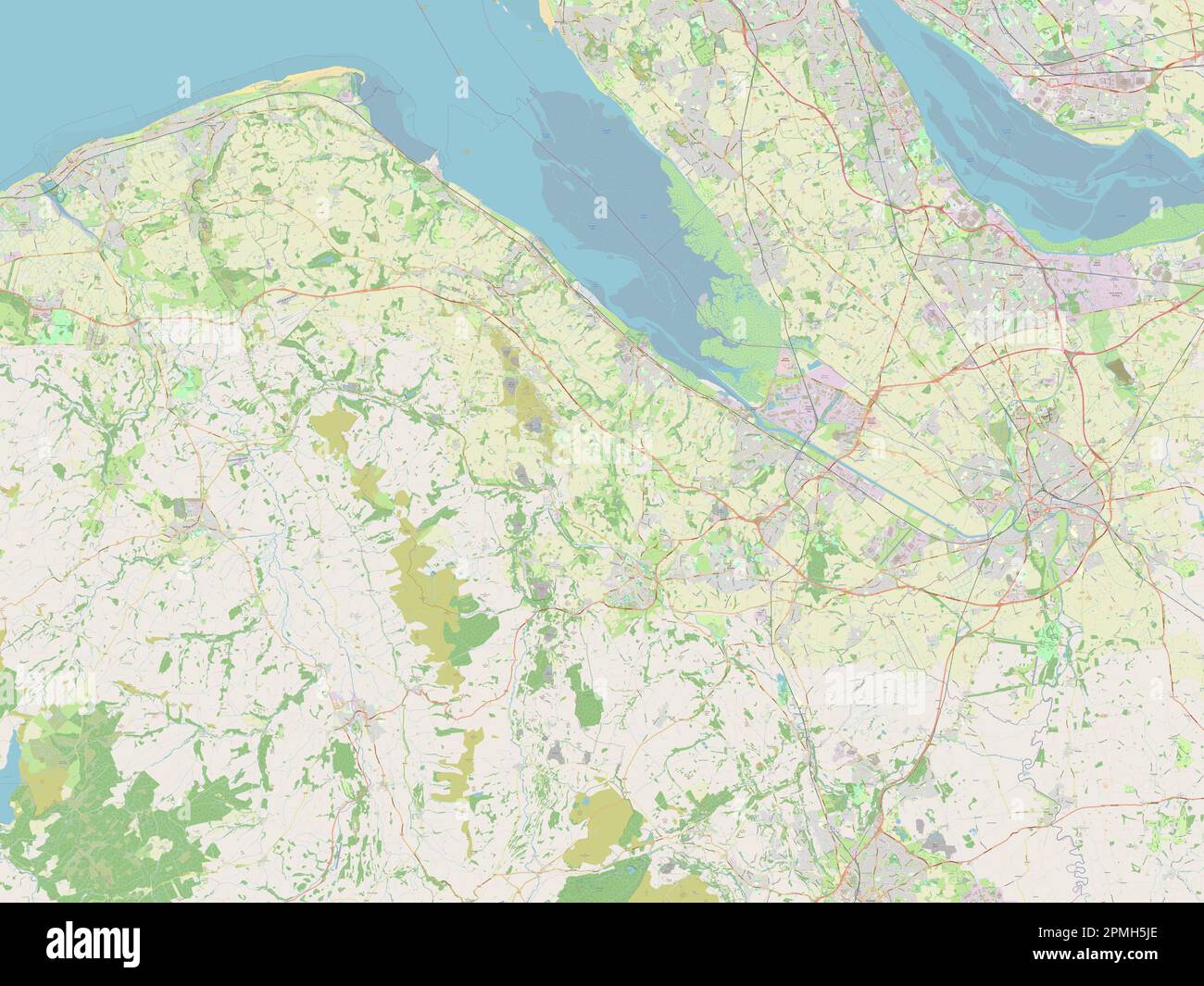 Flintshire, region of Wales - Great Britain. Open Street Map Stock ...