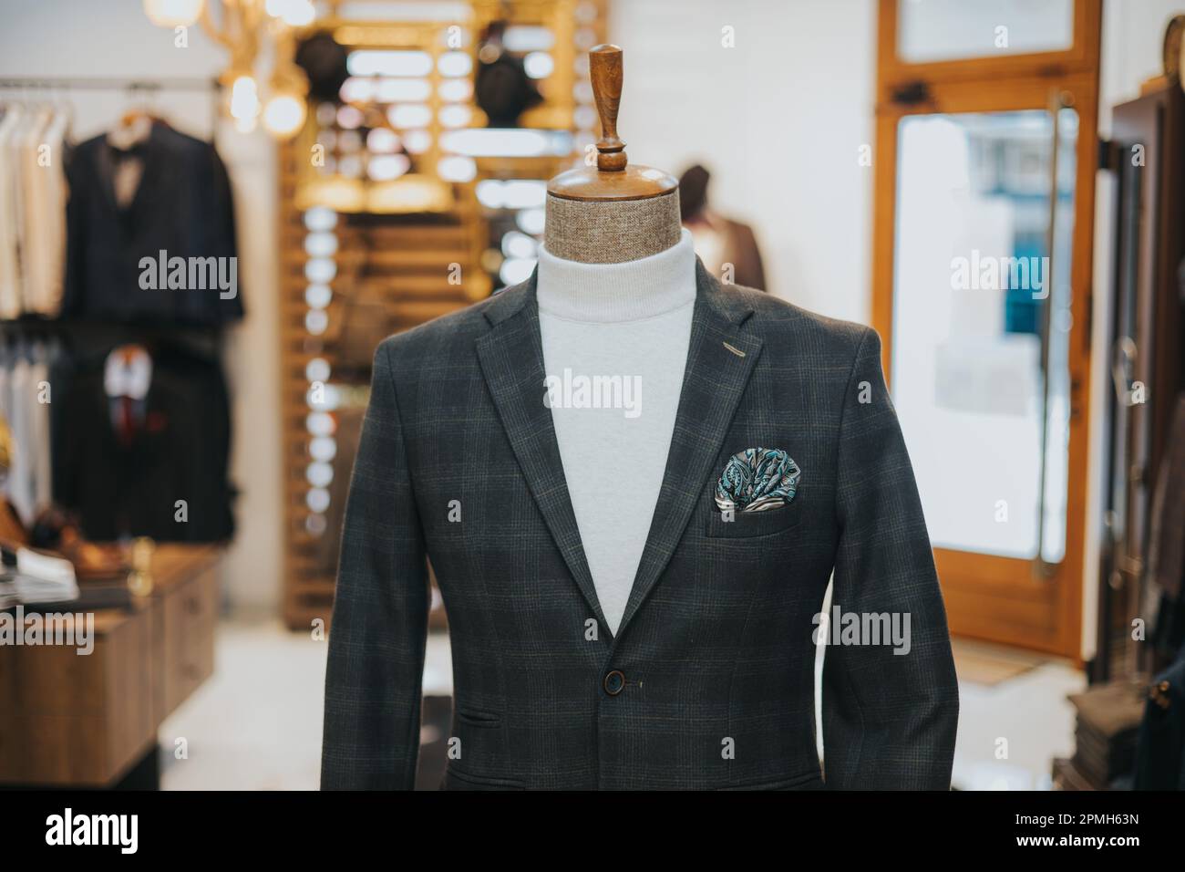A sophisticated classy formal suit on a mannequin on the display Stock ...