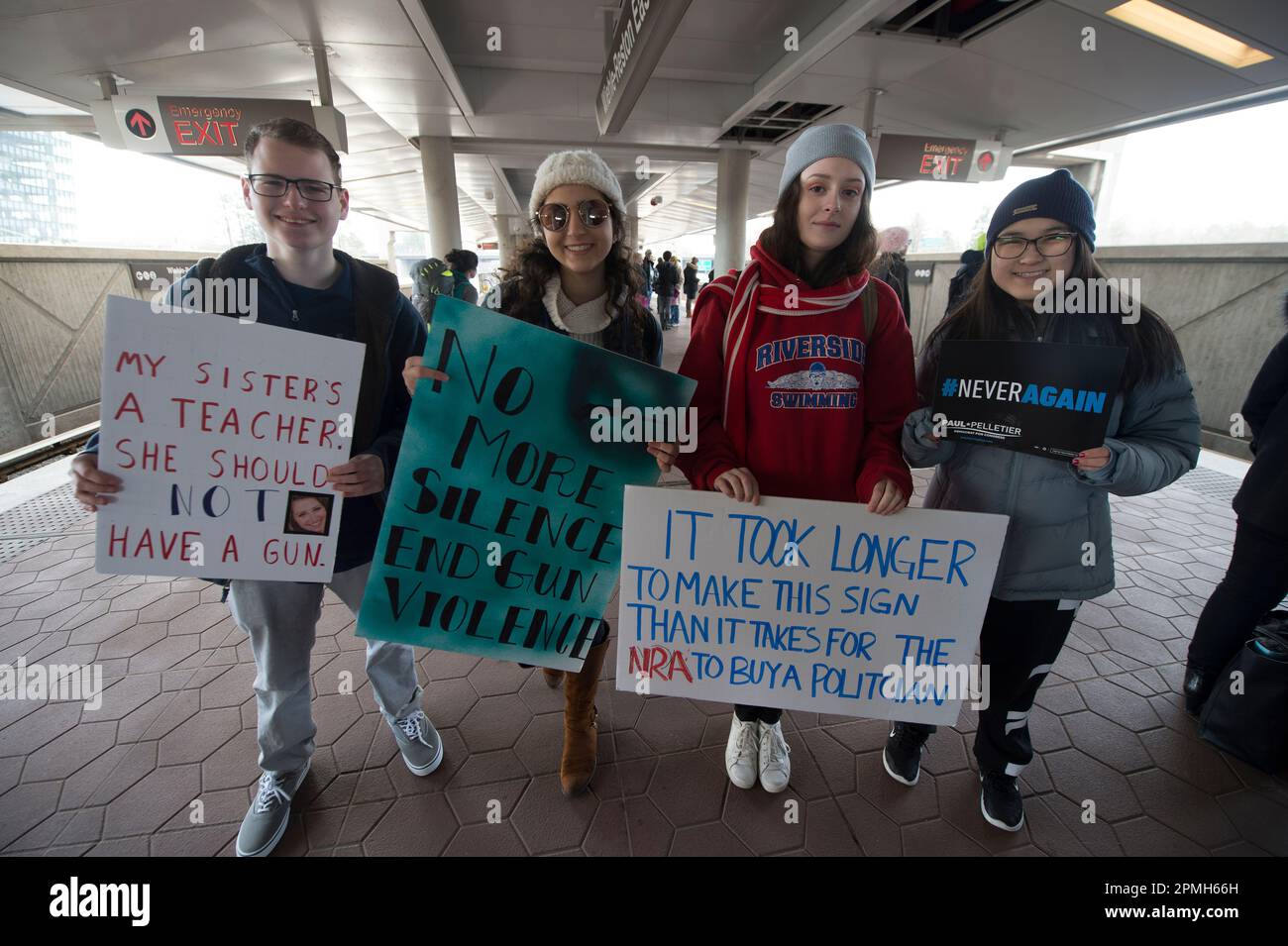 UNITED STATES: March 24, 2018: Students from Riverside High School Max ...