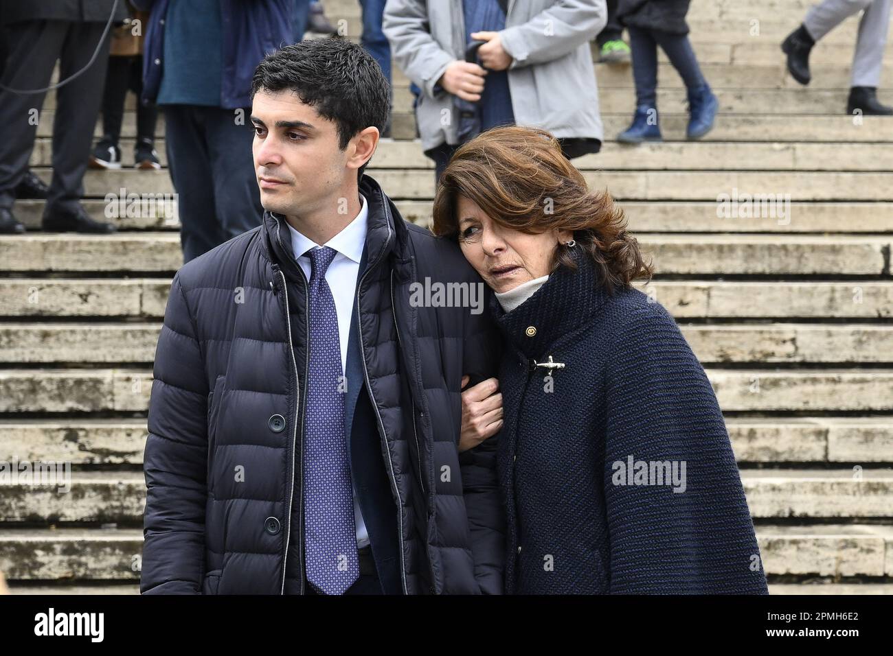 The Family of Alessandro during the funeral of Alessandro Parini, who ...