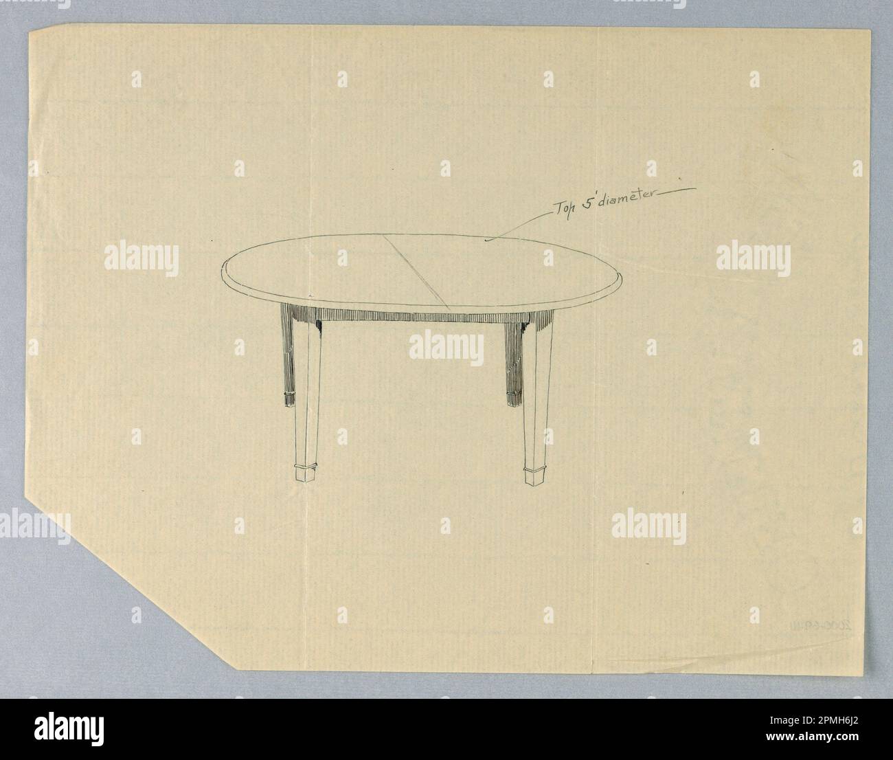 Drawing, Design for a Round Table on Plain Legs; Designed by A.N ...