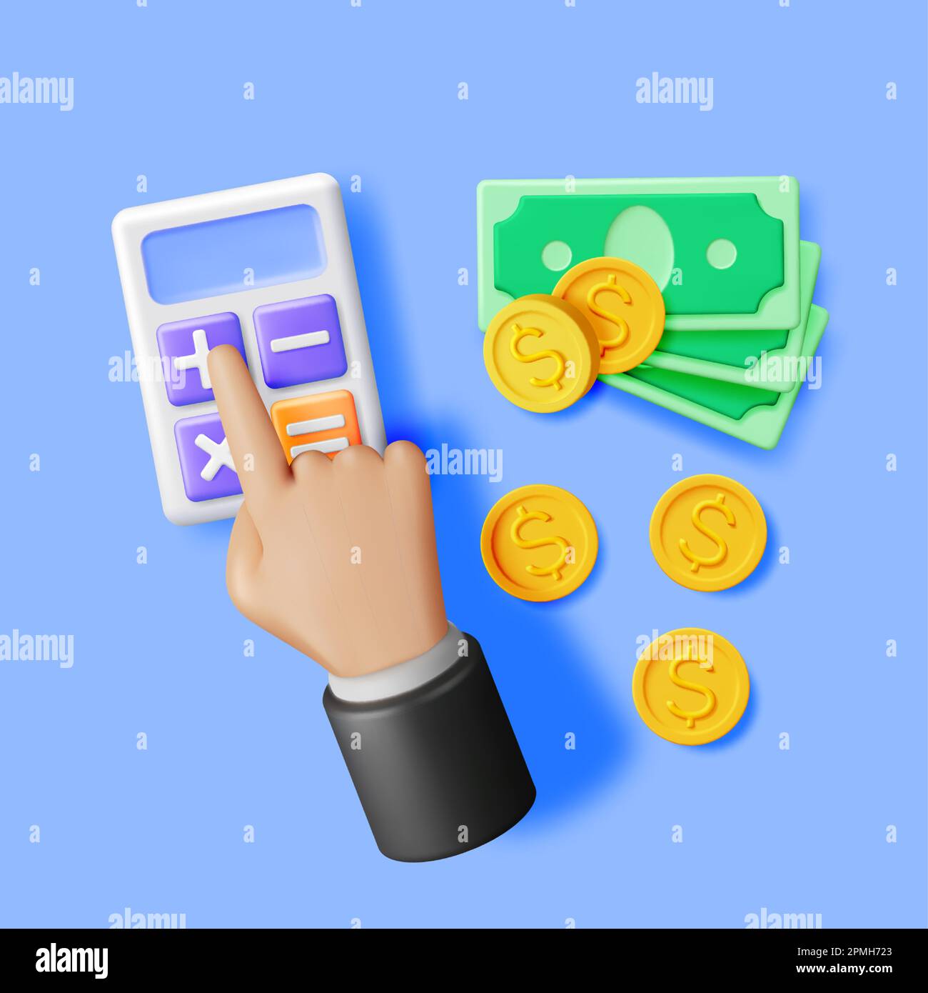 3d render businessman calculator hi-res stock photography and images ...