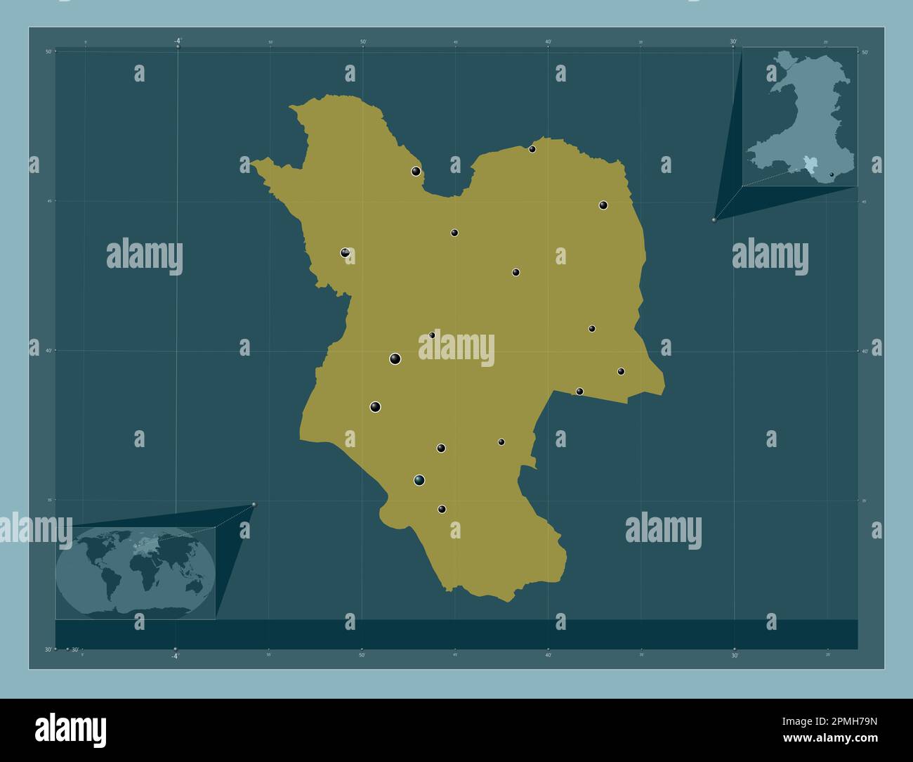 Neath Port Talbot, region of Wales - Great Britain. Solid color shape ...