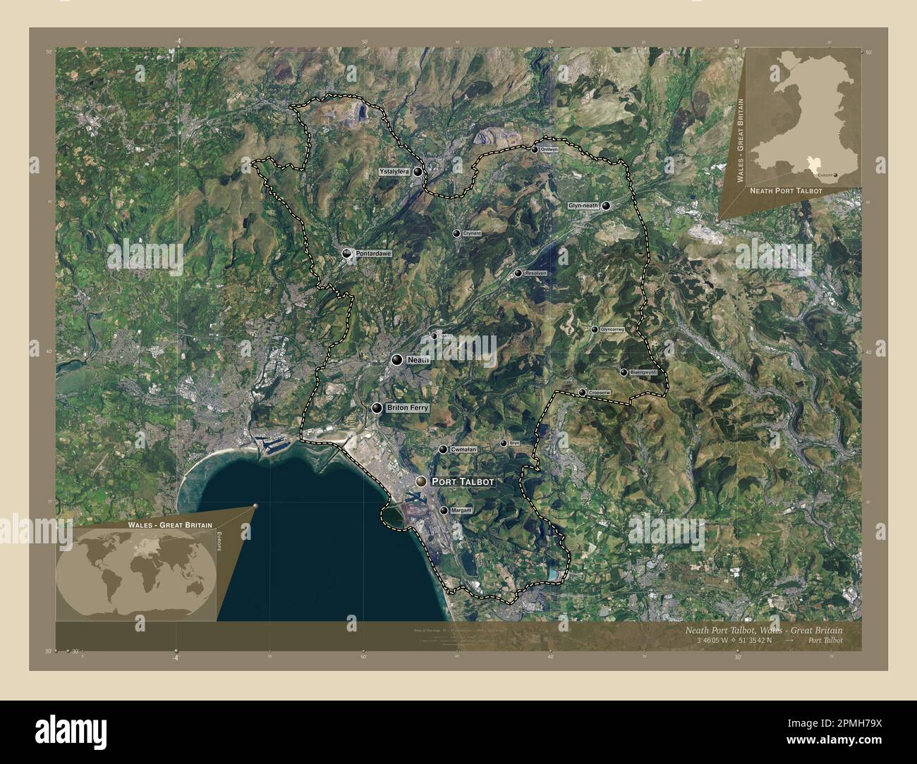 Neath Port Talbot, region of Wales - Great Britain. High resolution ...