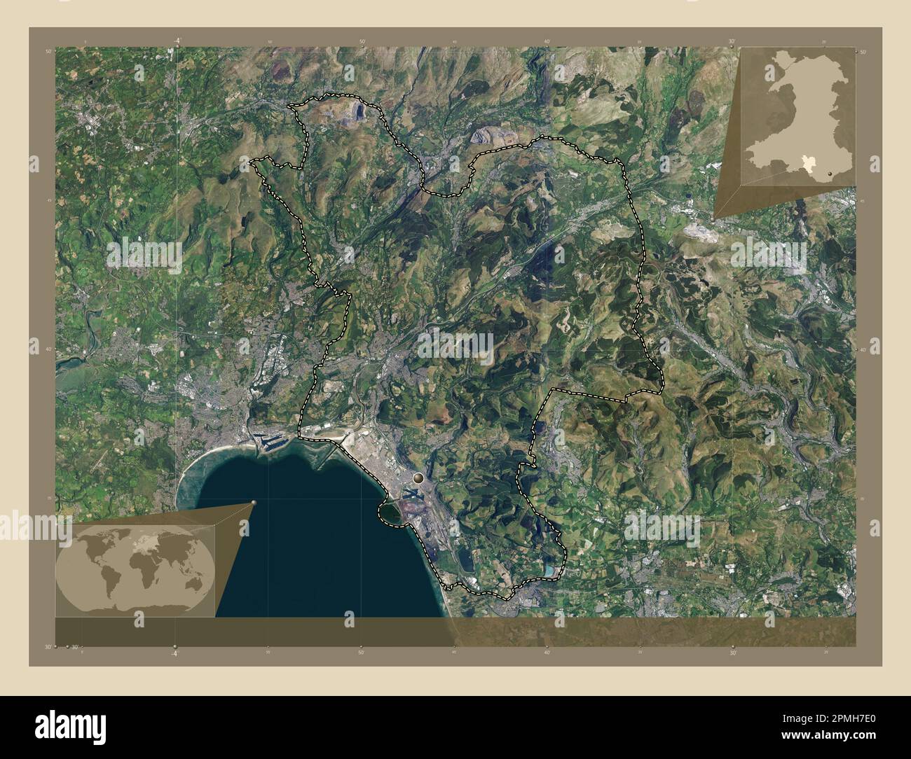 Neath Port Talbot, region of Wales - Great Britain. High resolution ...