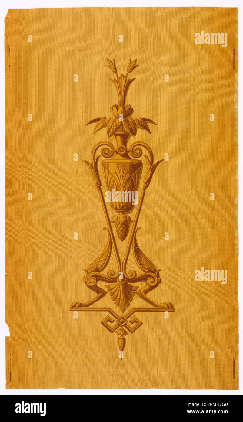 Decorative Panel (France); block-printed on machine-made paper ...
