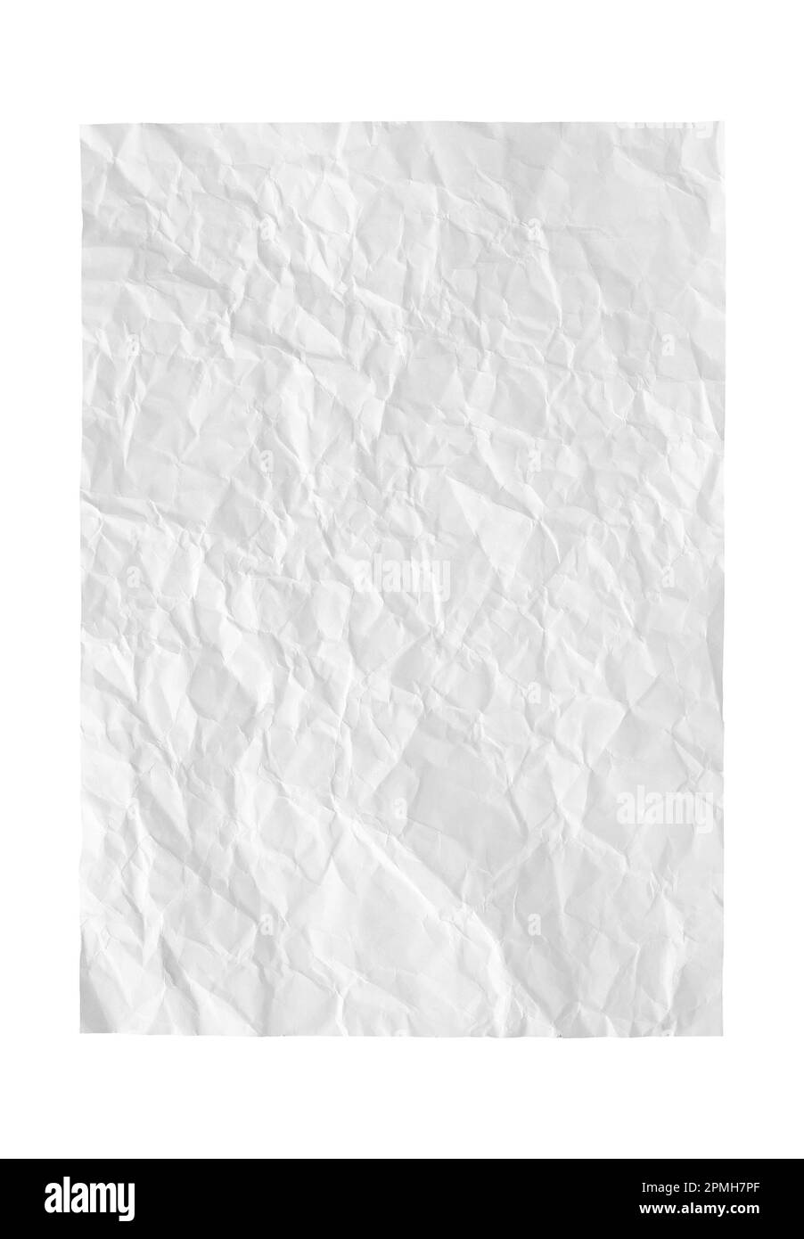 White crumpled paper sheet isolated on white background Stock Photo - Alamy