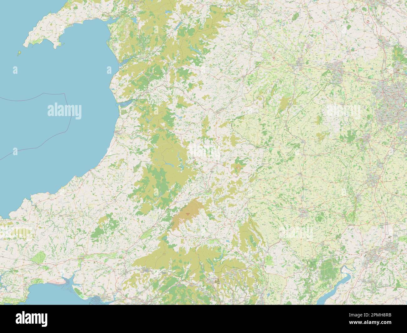 Powys, region of Wales - Great Britain. Open Street Map Stock Photo - Alamy