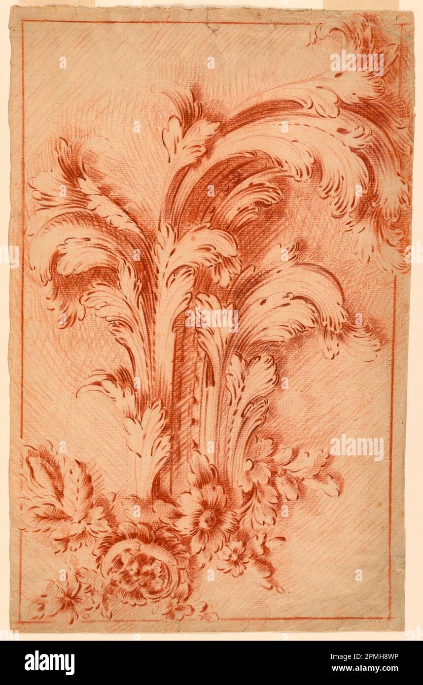 Drawing, Design for a Carved Motif; Style of Gilles Paul Cauvet (French ...