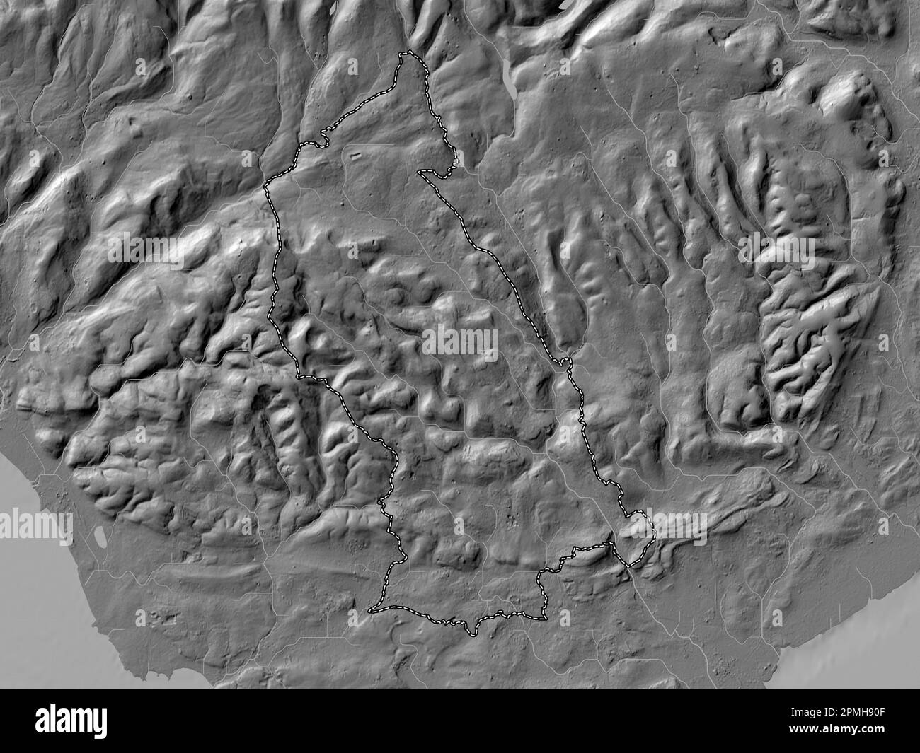 Rhondda Cynon Taf, region of Wales - Great Britain. Bilevel elevation ...