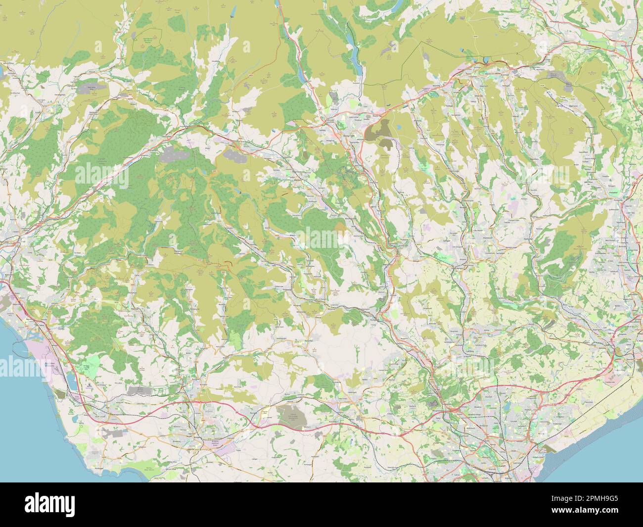 Rhondda map hi-res stock photography and images - Alamy