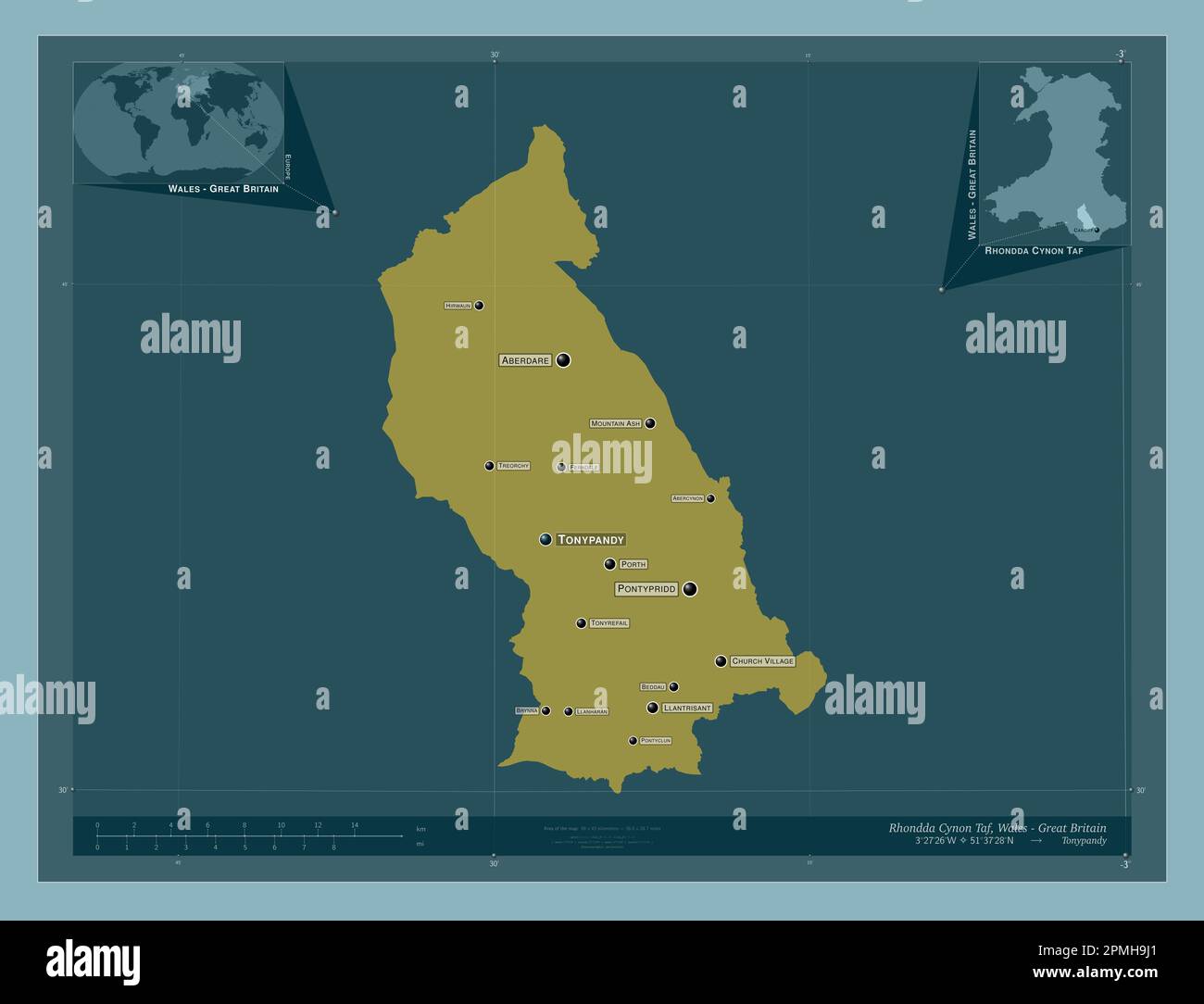 Map of aberdare hi-res stock photography and images - Alamy