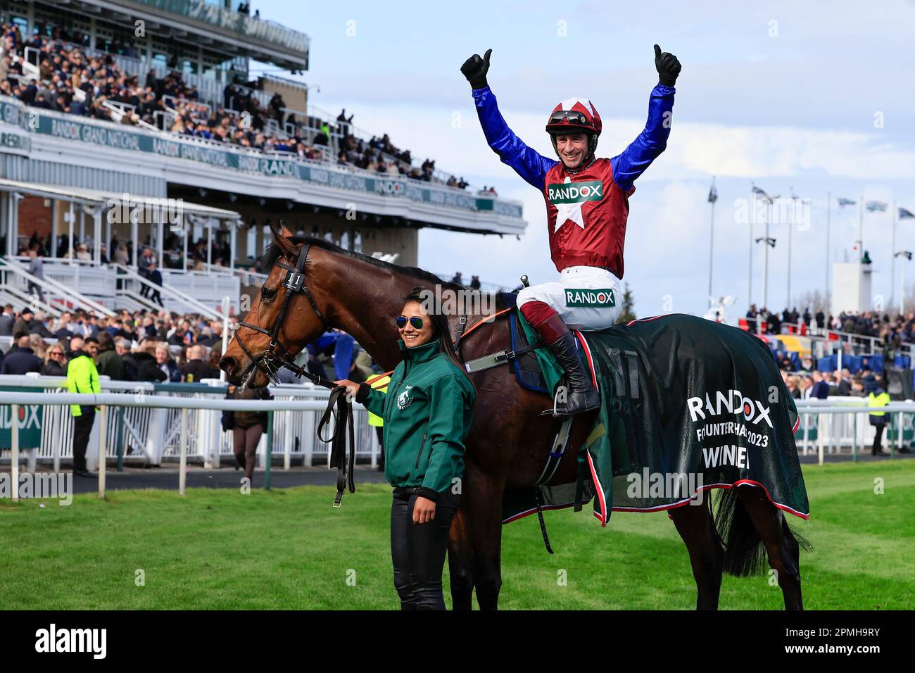 William Biddick celebrates winning The Randox Foxhunters Open Hunters ...