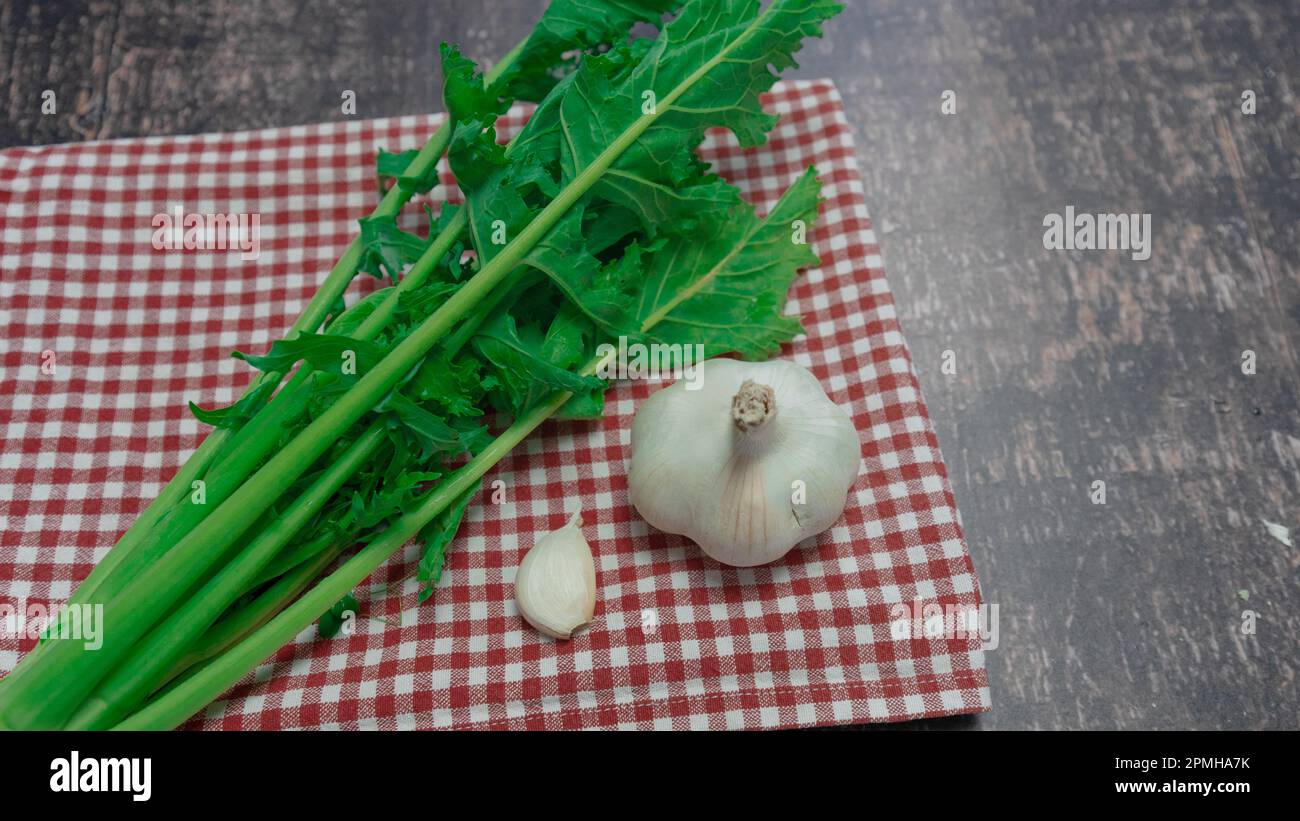 Typical dish of Italian cuisine, orecchiette with turnip greens ...