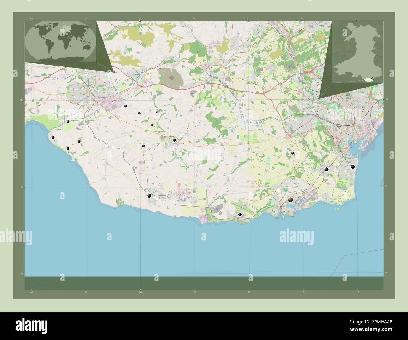 Vale of Glamorgan, region of Wales - Great Britain. Open Street Map ...