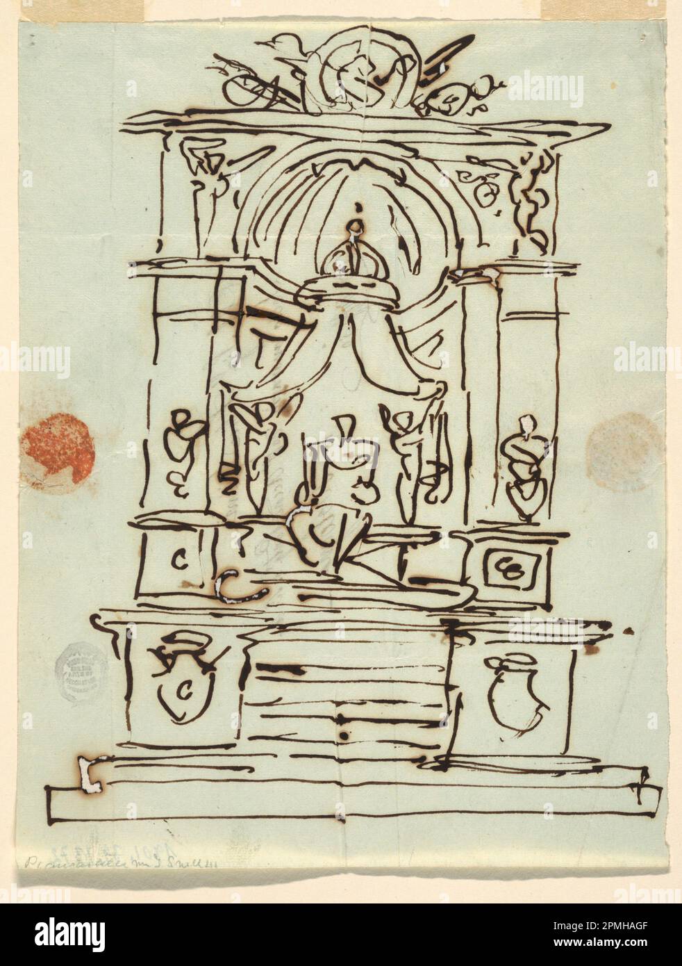 Drawing, Design for a Monument; Designed by Felice Giani (Italian, 1758 ...
