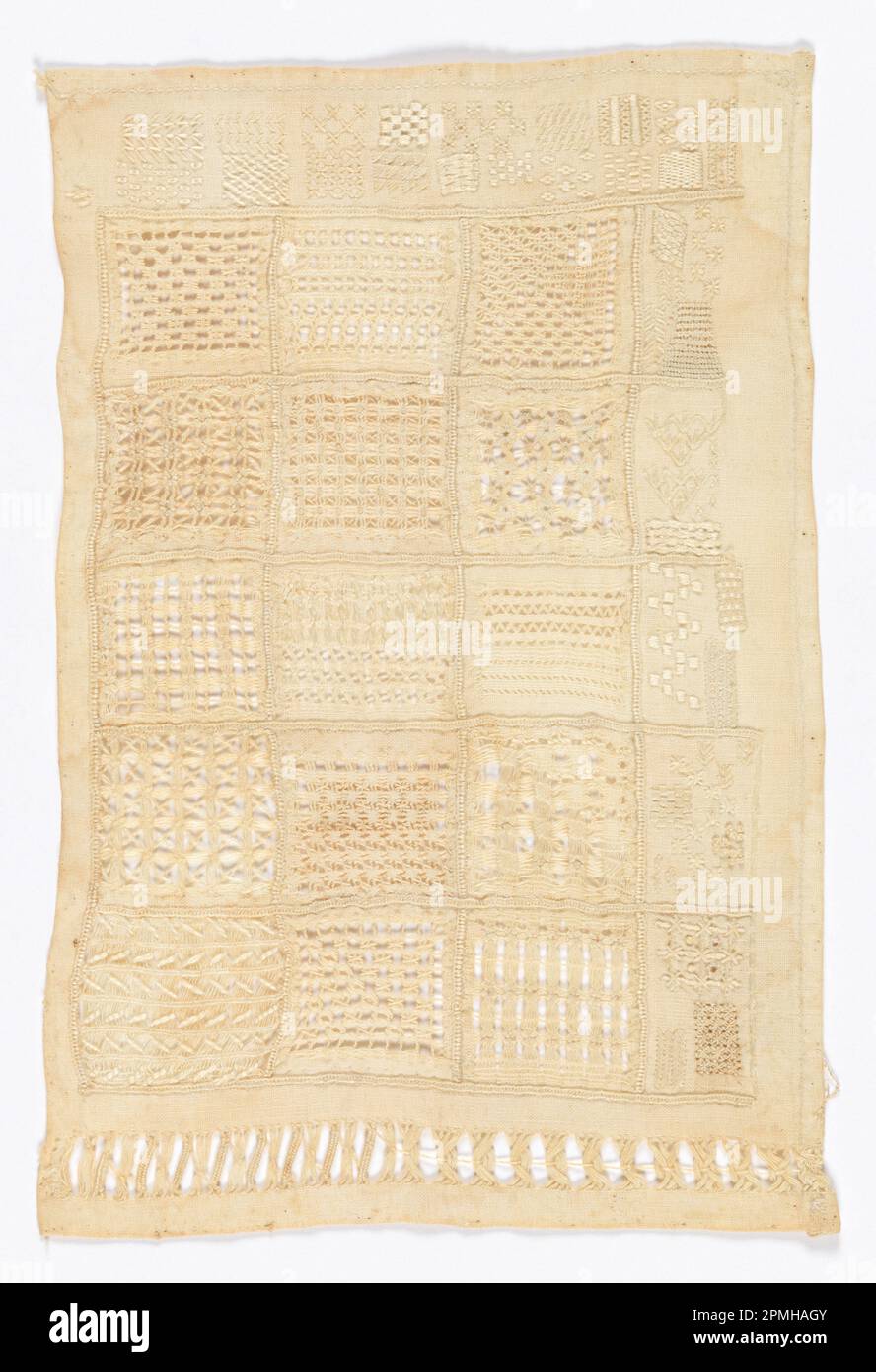 Sampler (Italy); cotton; Warp x Weft: 14 x 20.5 cm (5 1/2 x 8 1/16 in ...