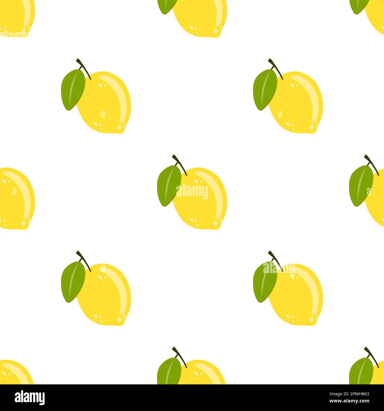 Seamless pattern with hand drawn lemons. Vector background with tasty ...