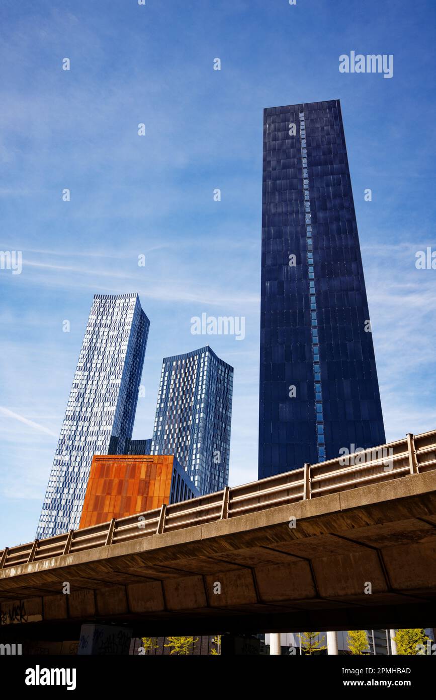 Tower blocks of the Manchester City skyline, England Stock Photo - Alamy
