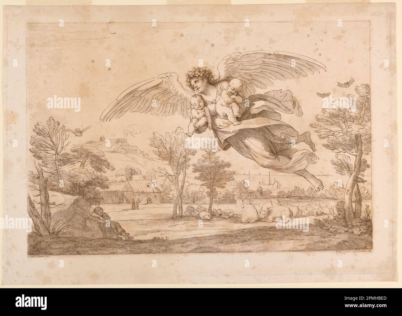 Angel with two children hi-res stock photography and images - Alamy