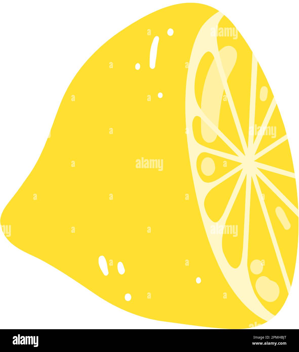 Hand drawn half a lemon. Vector illustration of cut tasty citrus ...