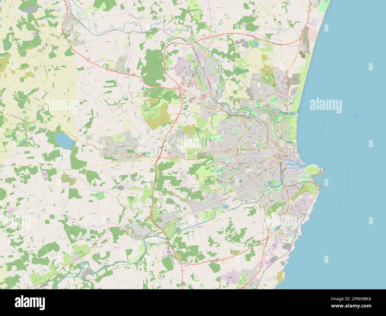 Aberdeen, region of Scotland - Great Britain. Open Street Map Stock ...