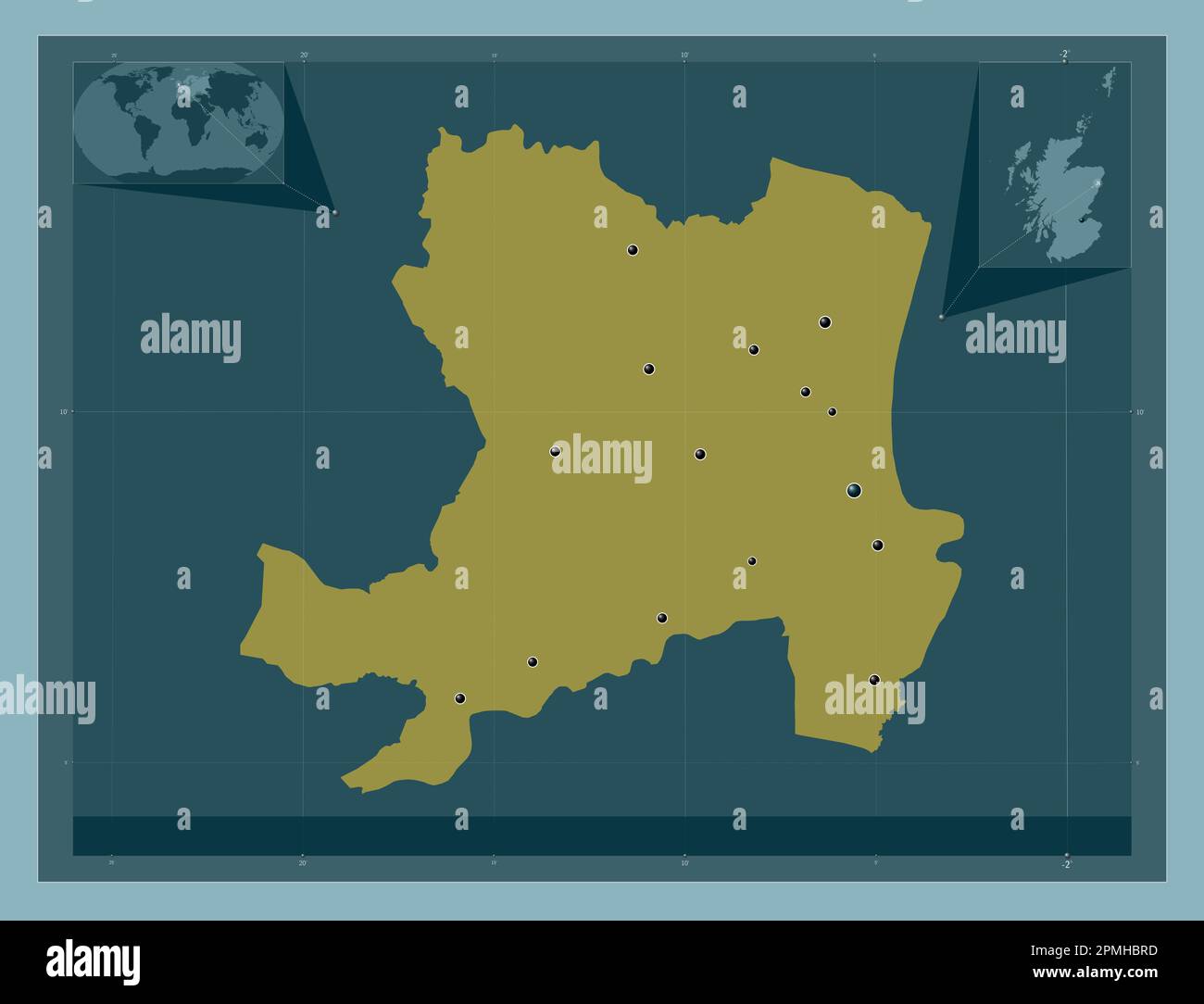 Aberdeen, region of Scotland - Great Britain. Solid color shape ...