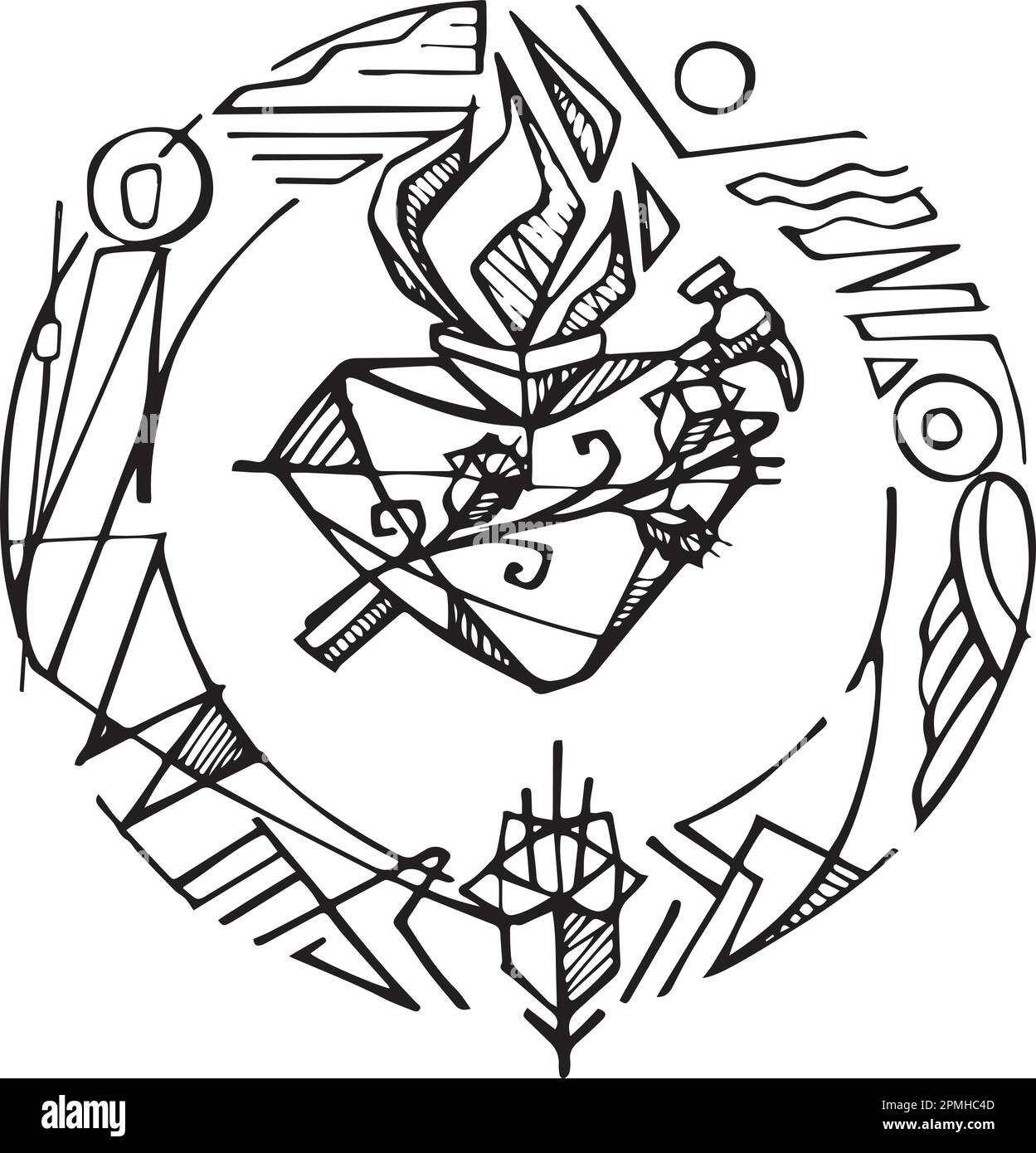 Hand drawn vector illustration or drawing of Joseph's Heart Stock ...