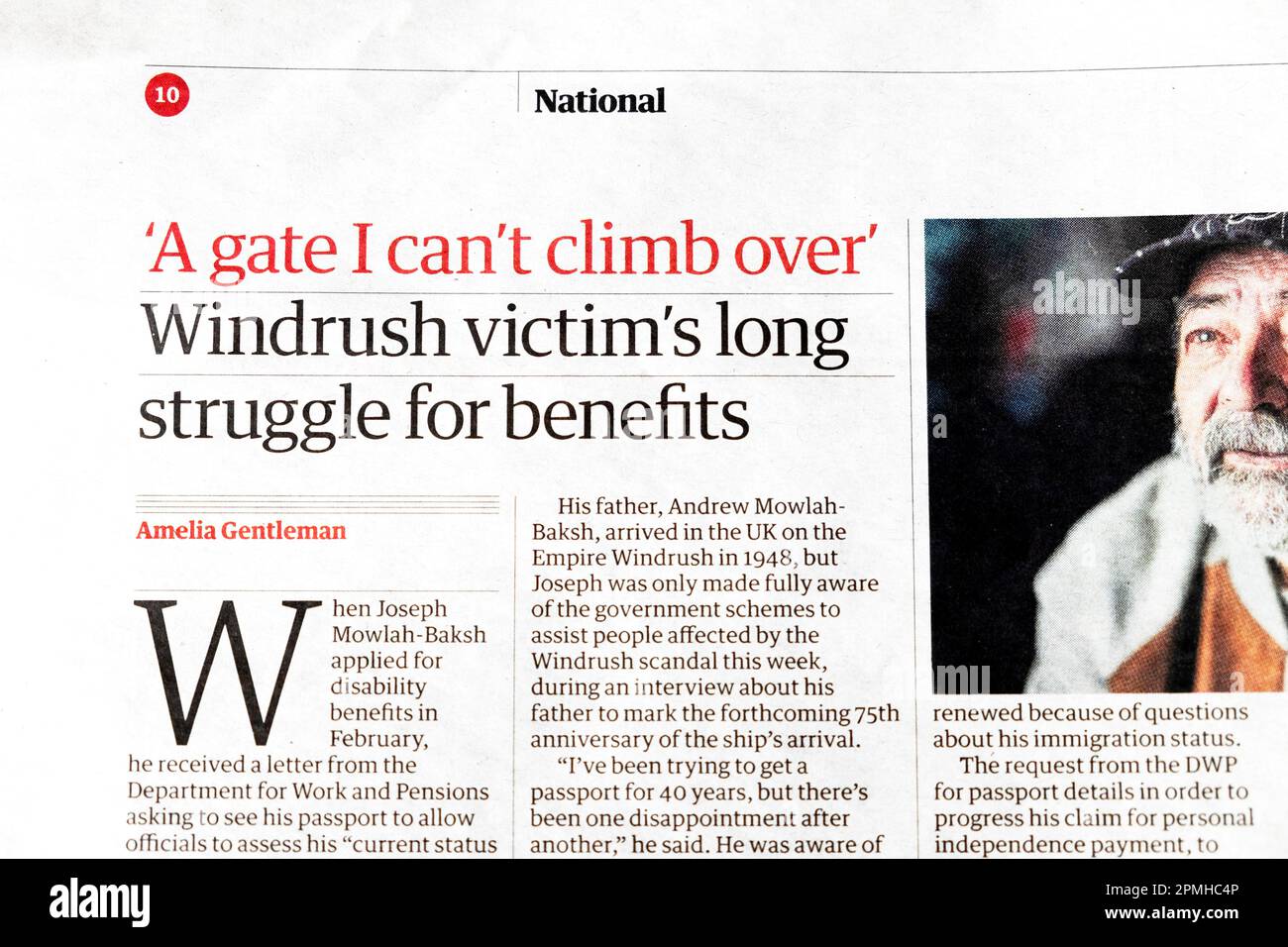 'Windrush victim's long struggle for benefits' Guardian newspaper ...