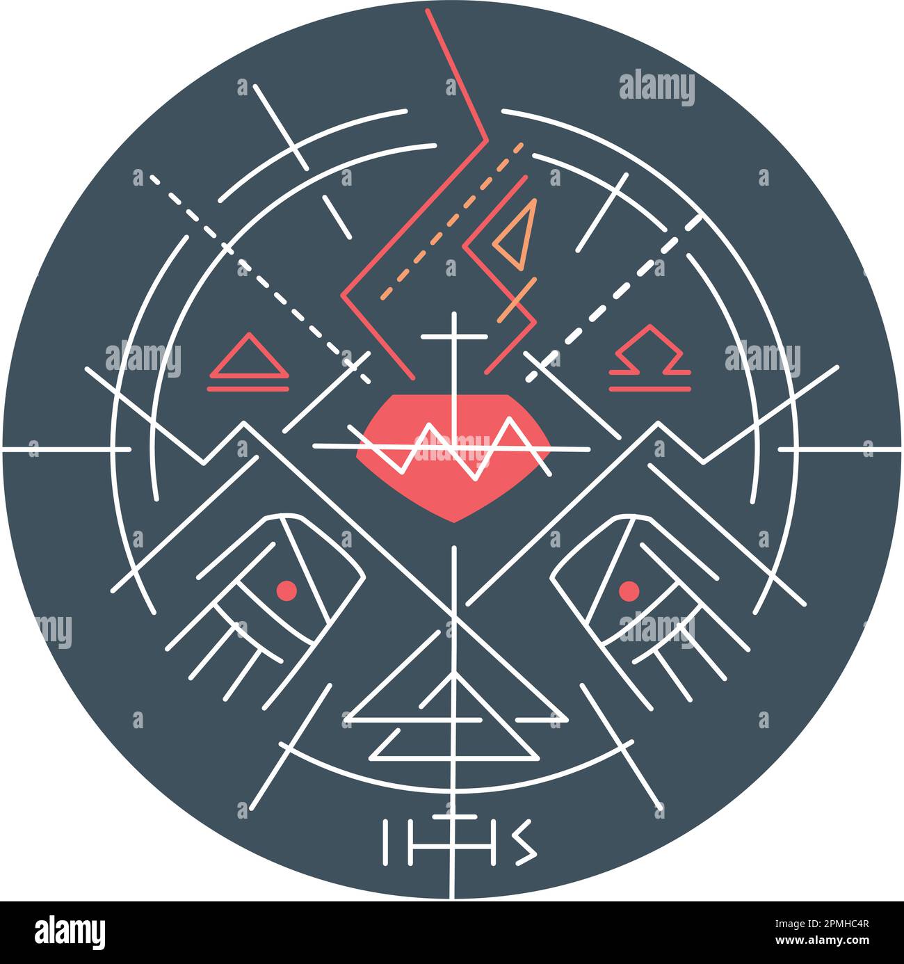 Hand drawn vector illustration or ink drawing of the Christian symbol ...