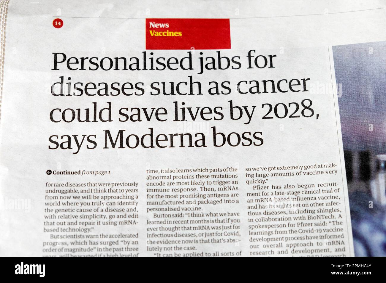 'Personalised jabs for diseases such as cancer could save lives by 2028 ...