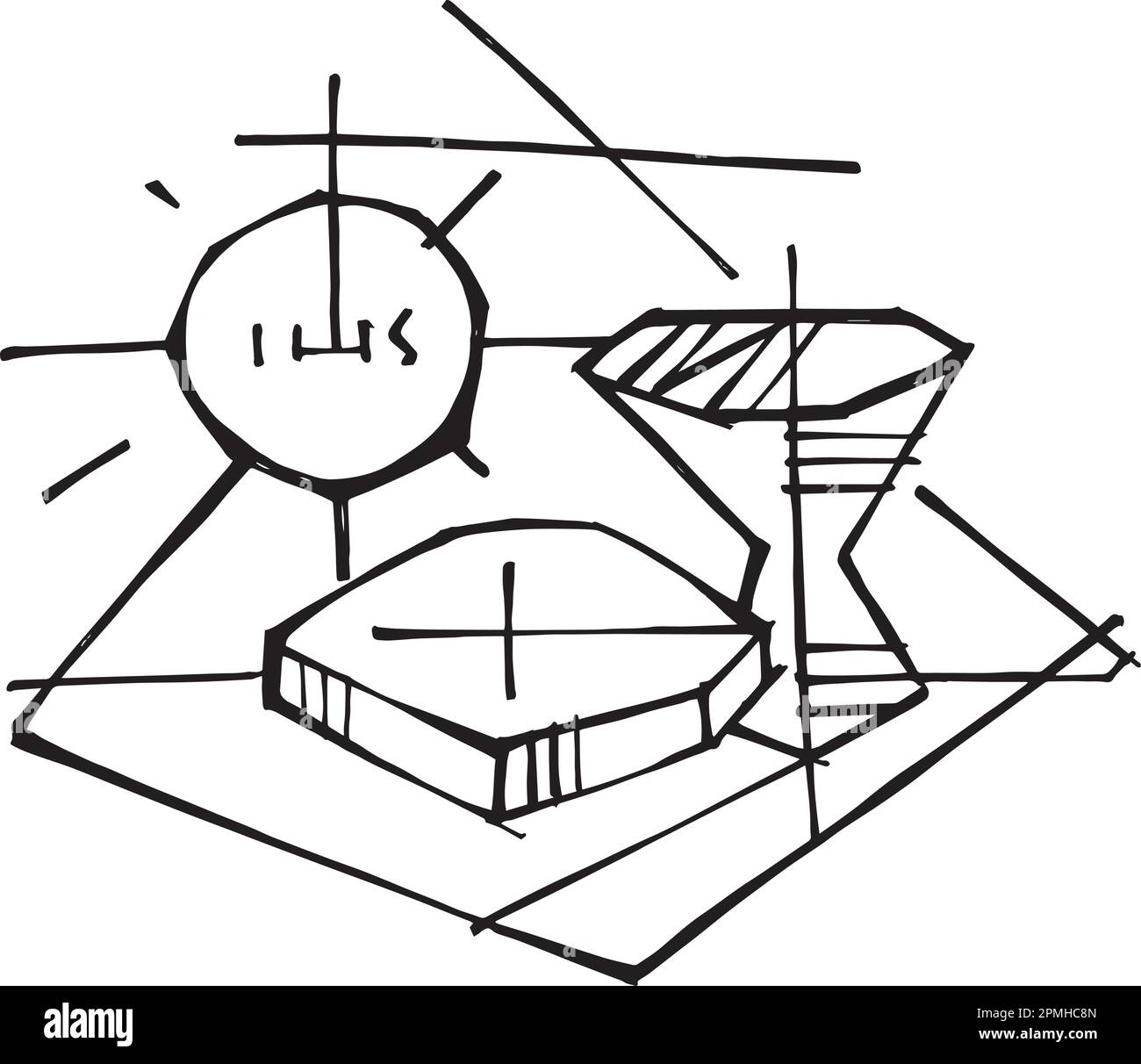 Hand drawn vector illustration or drawing of Eucharist Stock Vector ...
