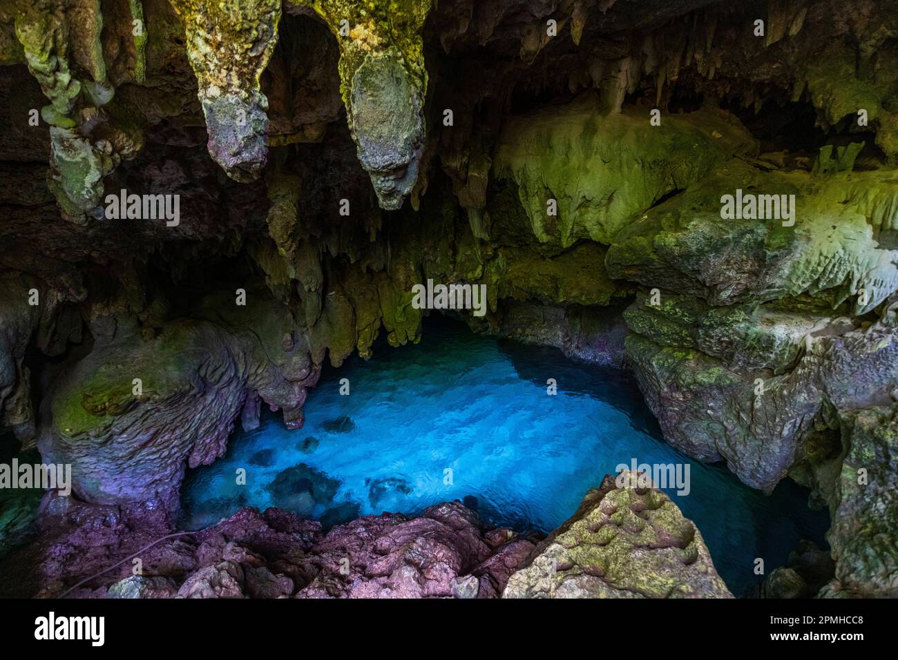 Turquoise water in the Grotto, Christmas island, Australia, Indian ...
