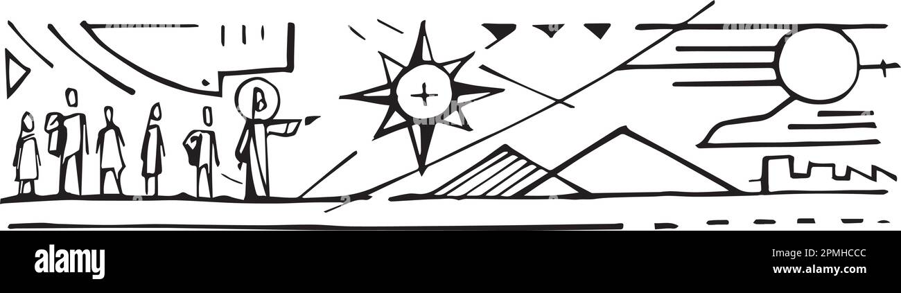 Hand drawn vector illustration or drawing of a Mission Stock Vector ...