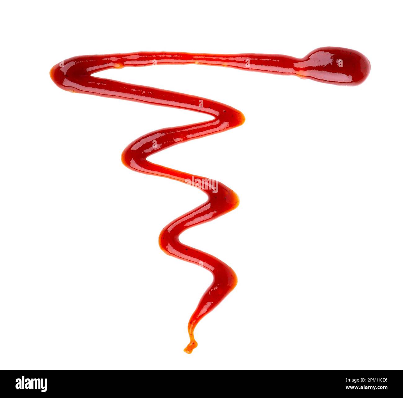 Red ketchup splashes isolated on white background. Drizzle of Barbecue ...